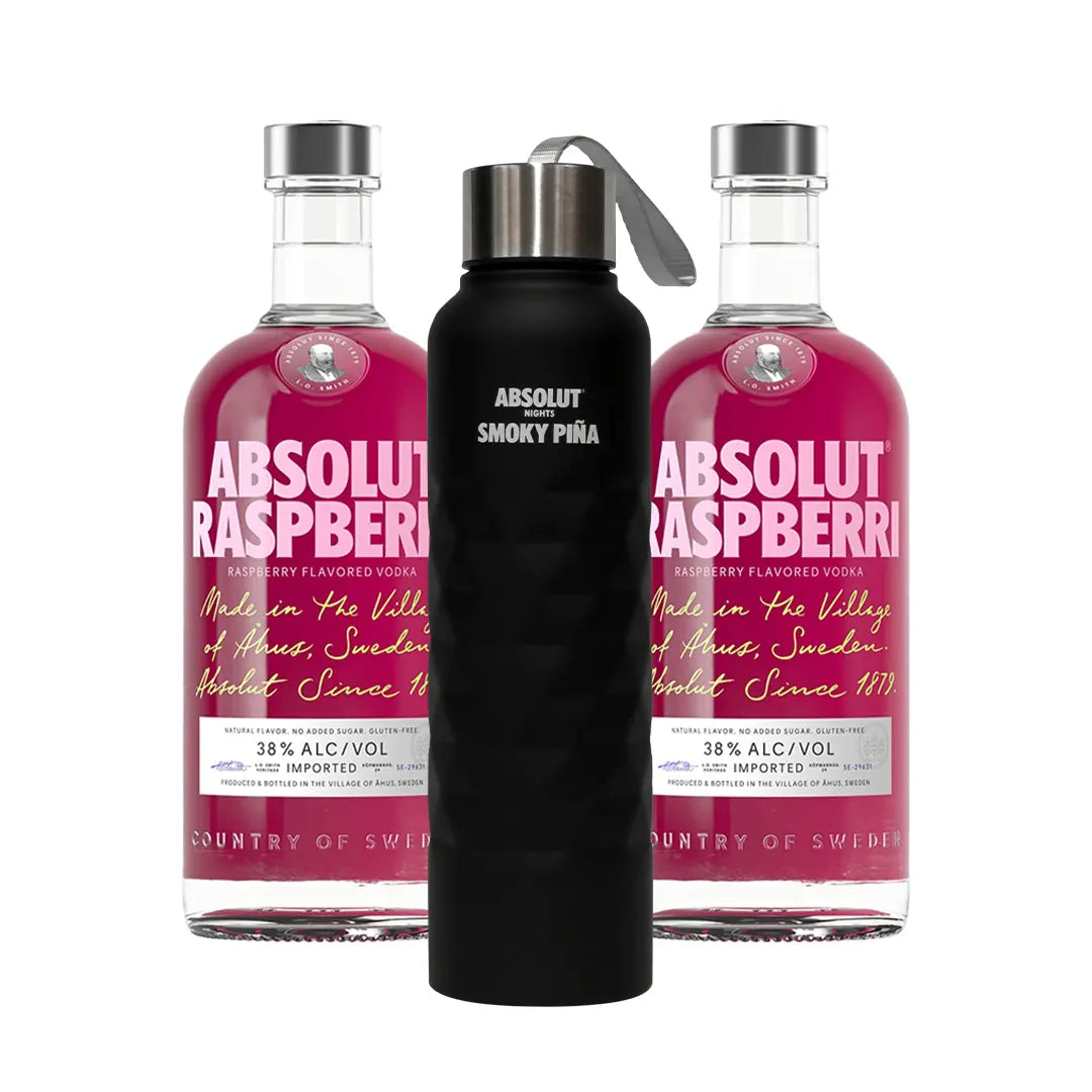 Pack 2 Vodka Absolut Raspberry 750ml + Termo Absolut – Corpovino